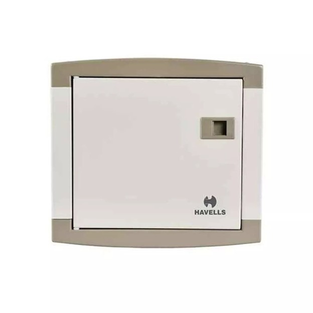 Havells QVE Series Distribution Board Double Door 6 Way Pearl Lvory ...